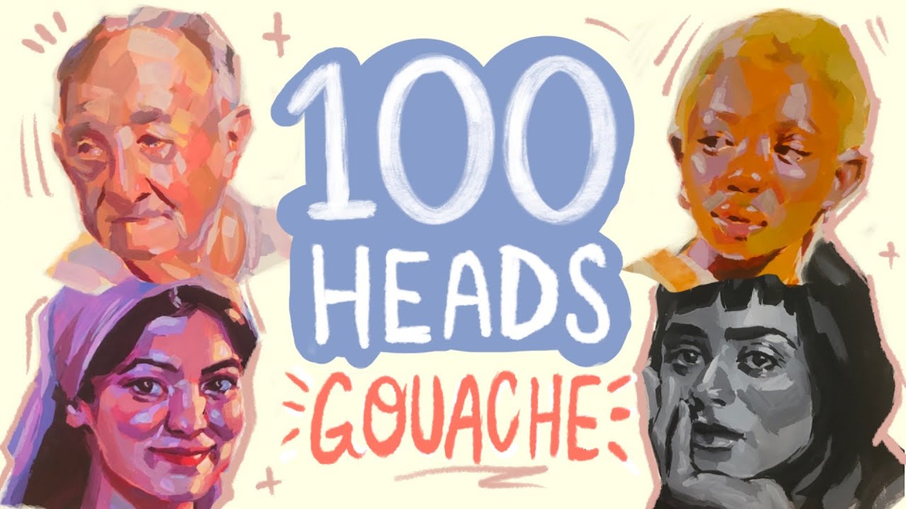 MORE HEADS 100 Heads Challenge Gouache Portrait Painting - YouTube