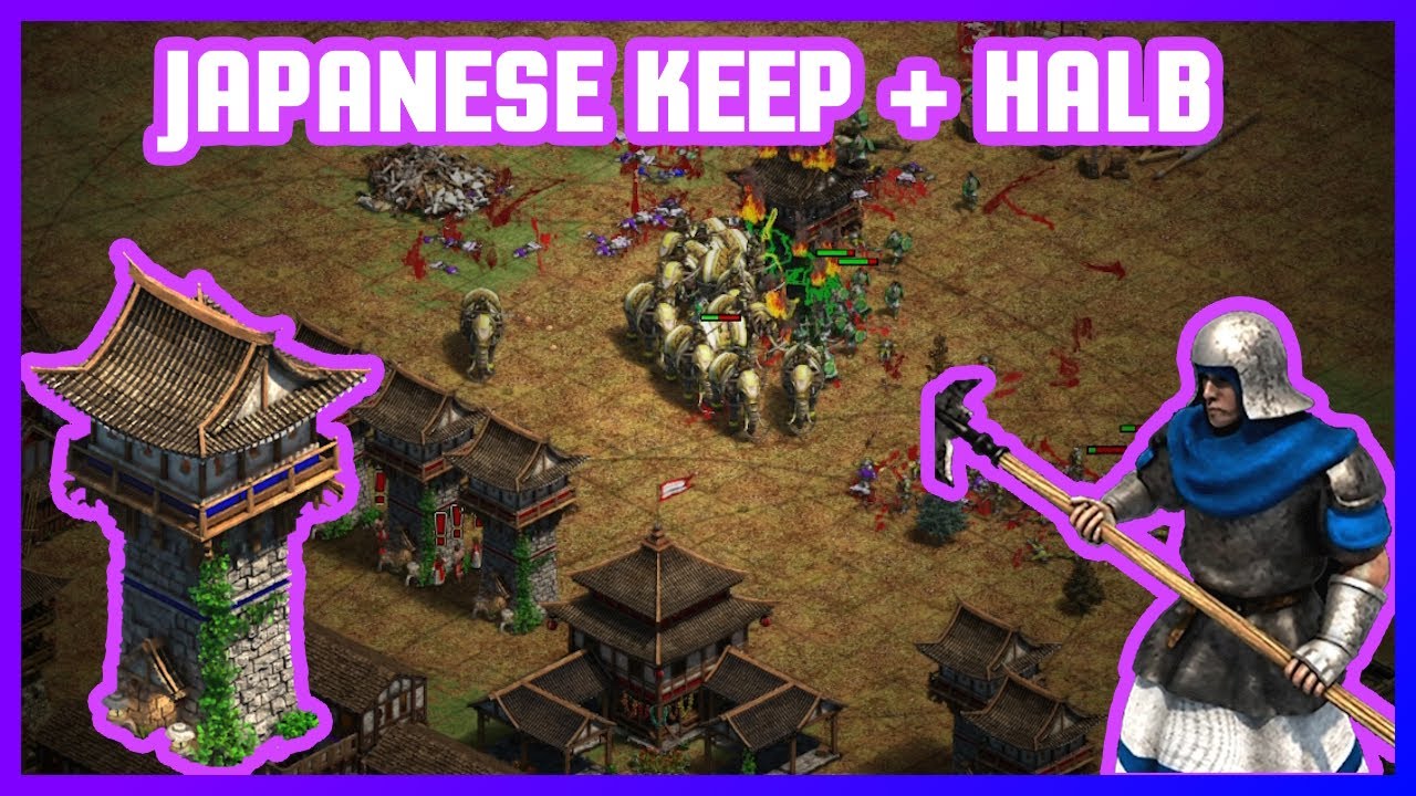 AoE2 Arena Gameplay: Japanese Keeps + Halbs from Pocket - YouTube