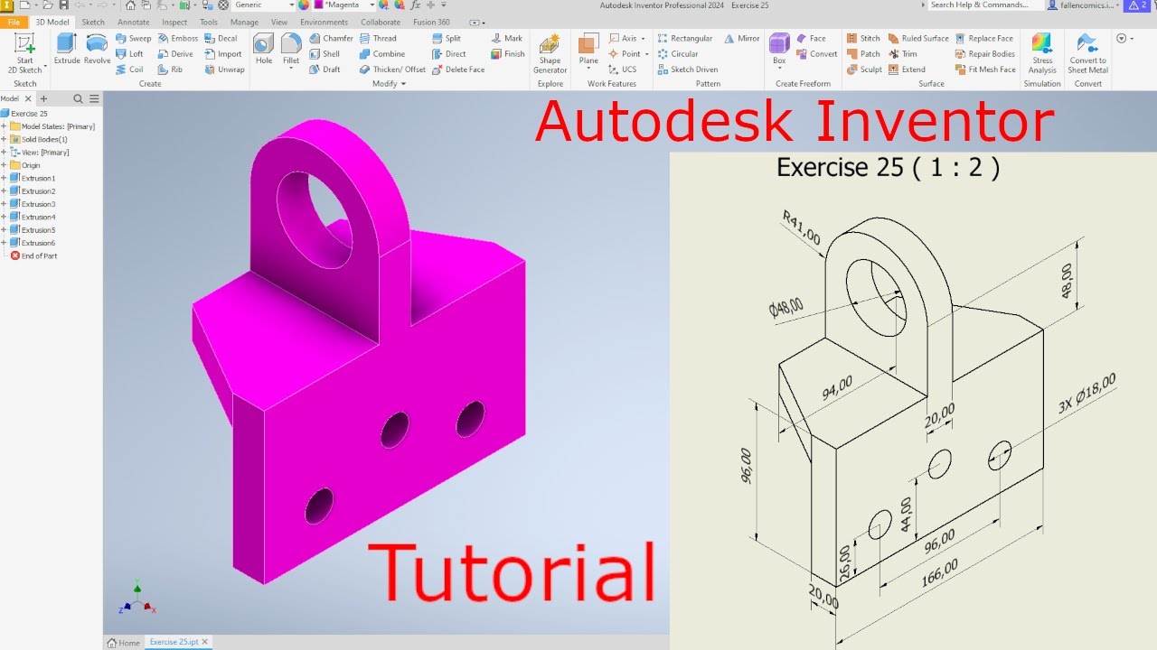 Autodesk Inventor Tutorial 25 - YouTube