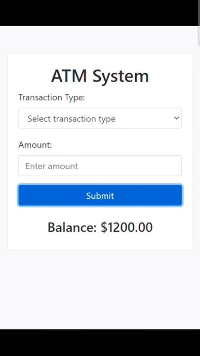 Atm System Using Html Css Bootstrap And Javascript Shorts Viralnow 0421