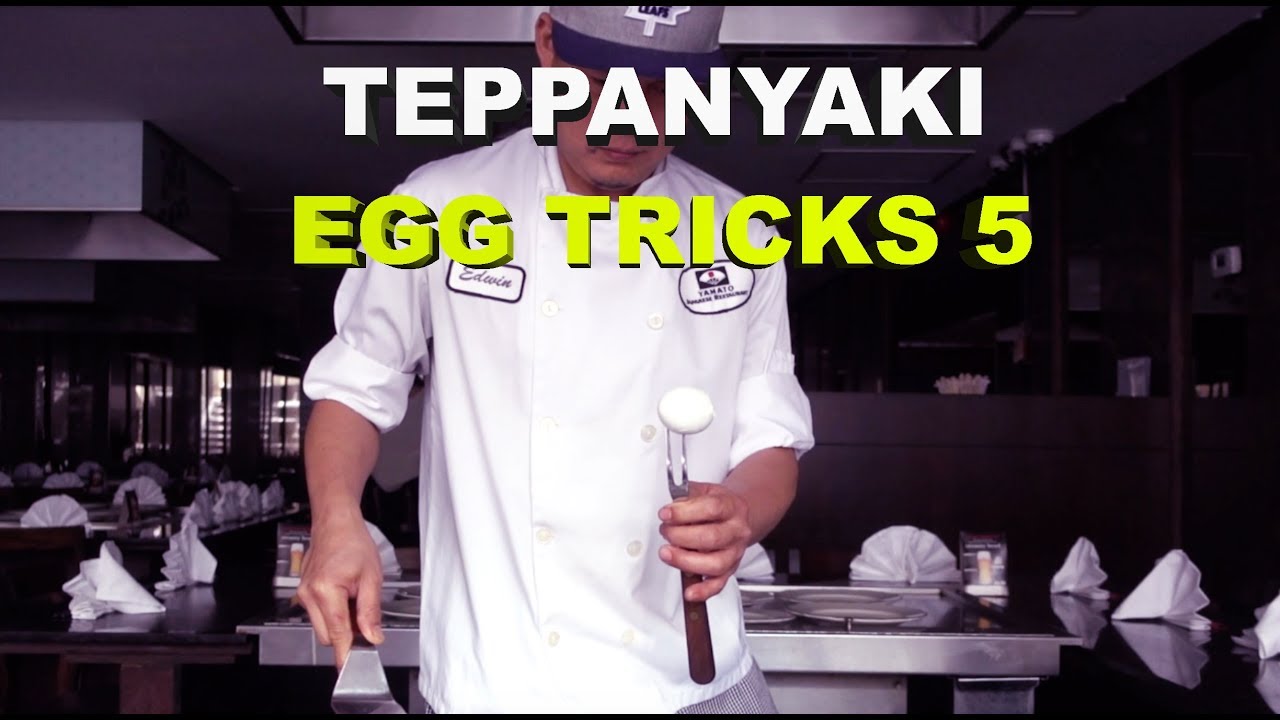 TEPPANYAKI EGG JOGGLING TRICKS 5 - YouTube