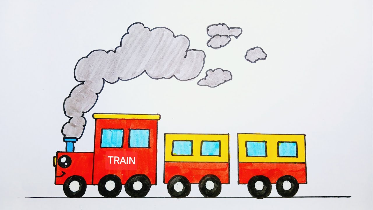 🚂 How to Draw a Cute Cartoon Train -Easy Step-by-Step Tutorial🚂 # ...