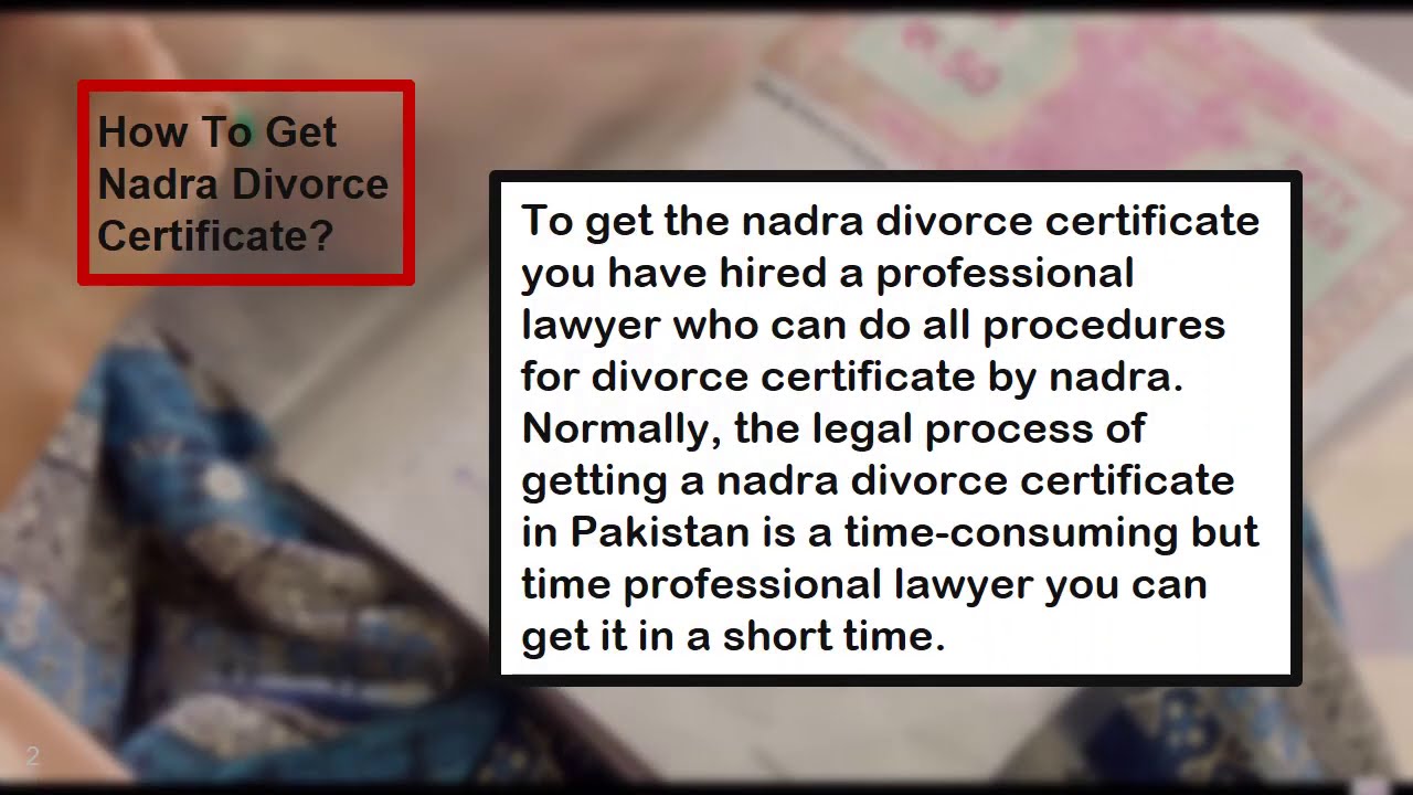 Nadra Divorce Certificate in Pakistan 2020 In English - YouTube