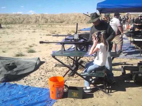 little girl shoots a barret 50 cal - YouTube