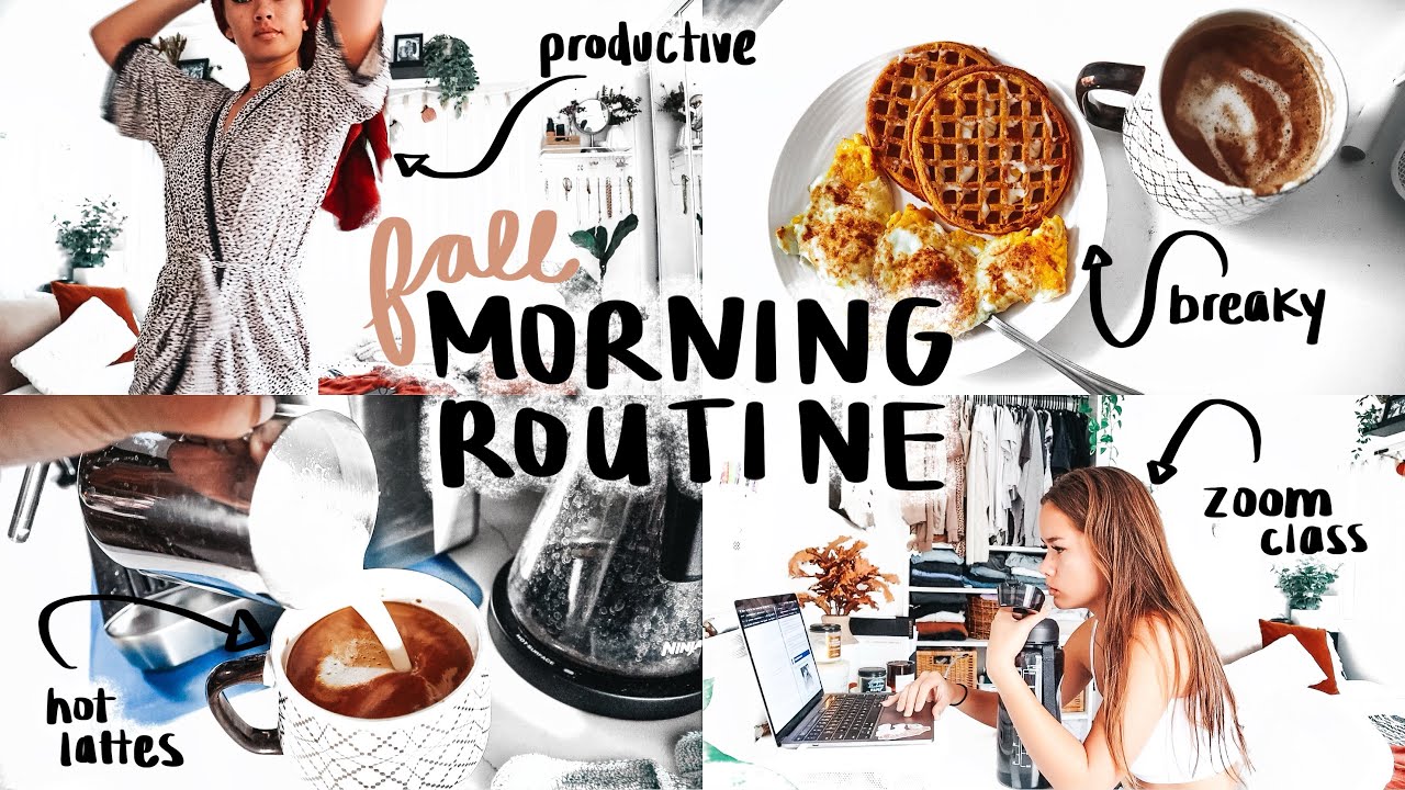 FALL MORNING ROUTINE: productive!! | how I edit my thumbnails + lattes ...