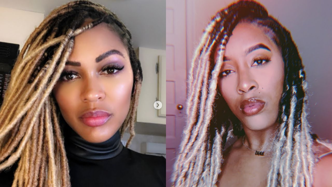 Blonde Ombre Goddess Locs | Meagan Good Inspired Locs | Seamless Ombre ...