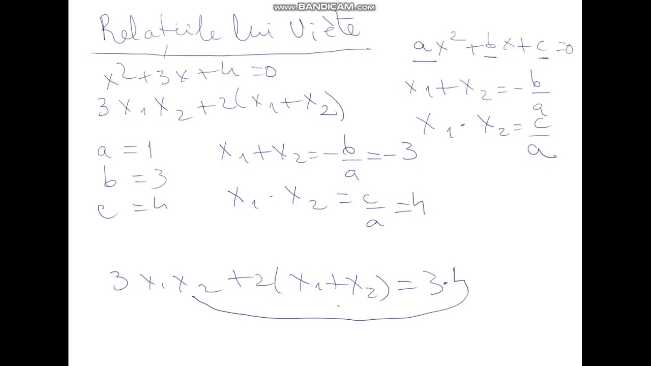 Relatiile lui Viete 1 - YouTube