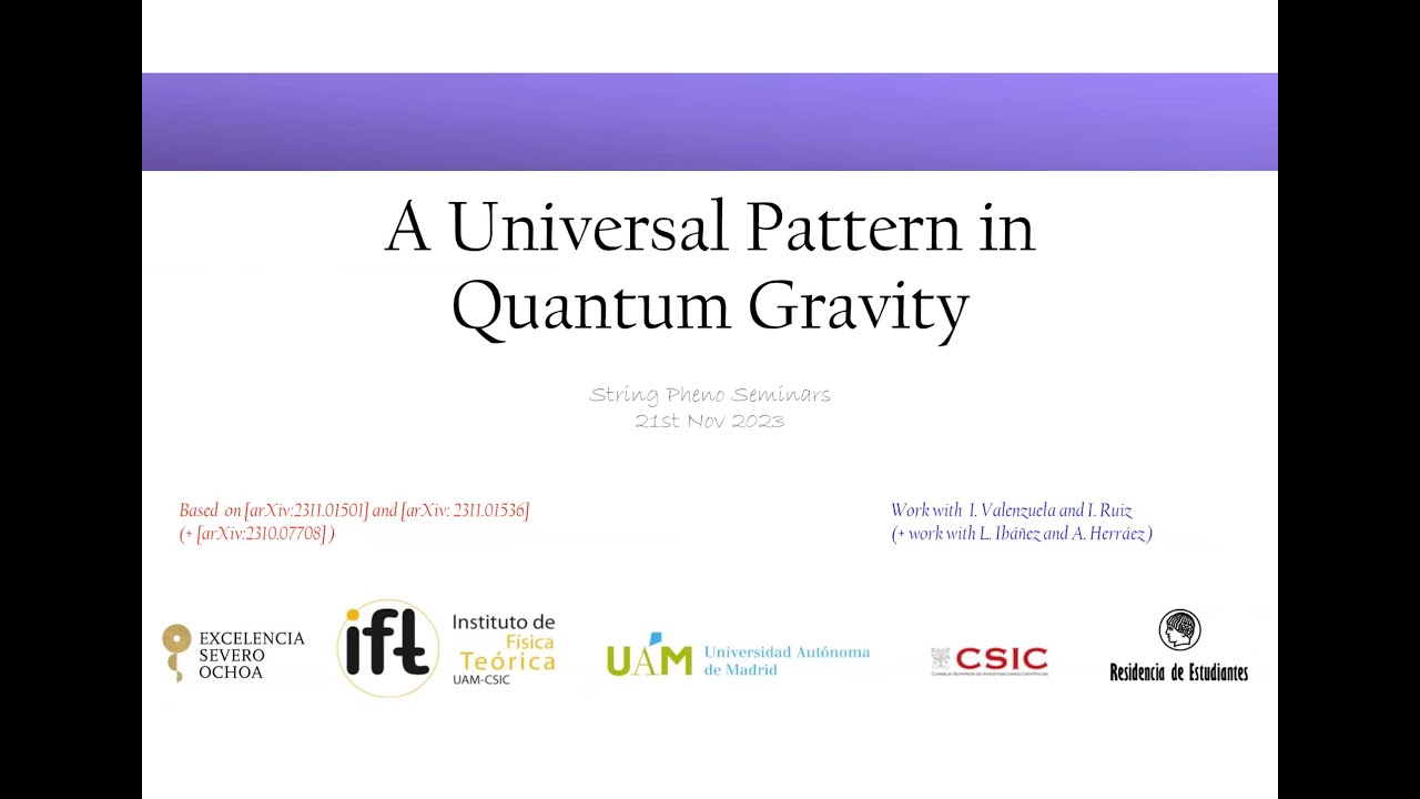 Alberto Castellano - A Universal Pattern in Quantum Gravity - YouTube