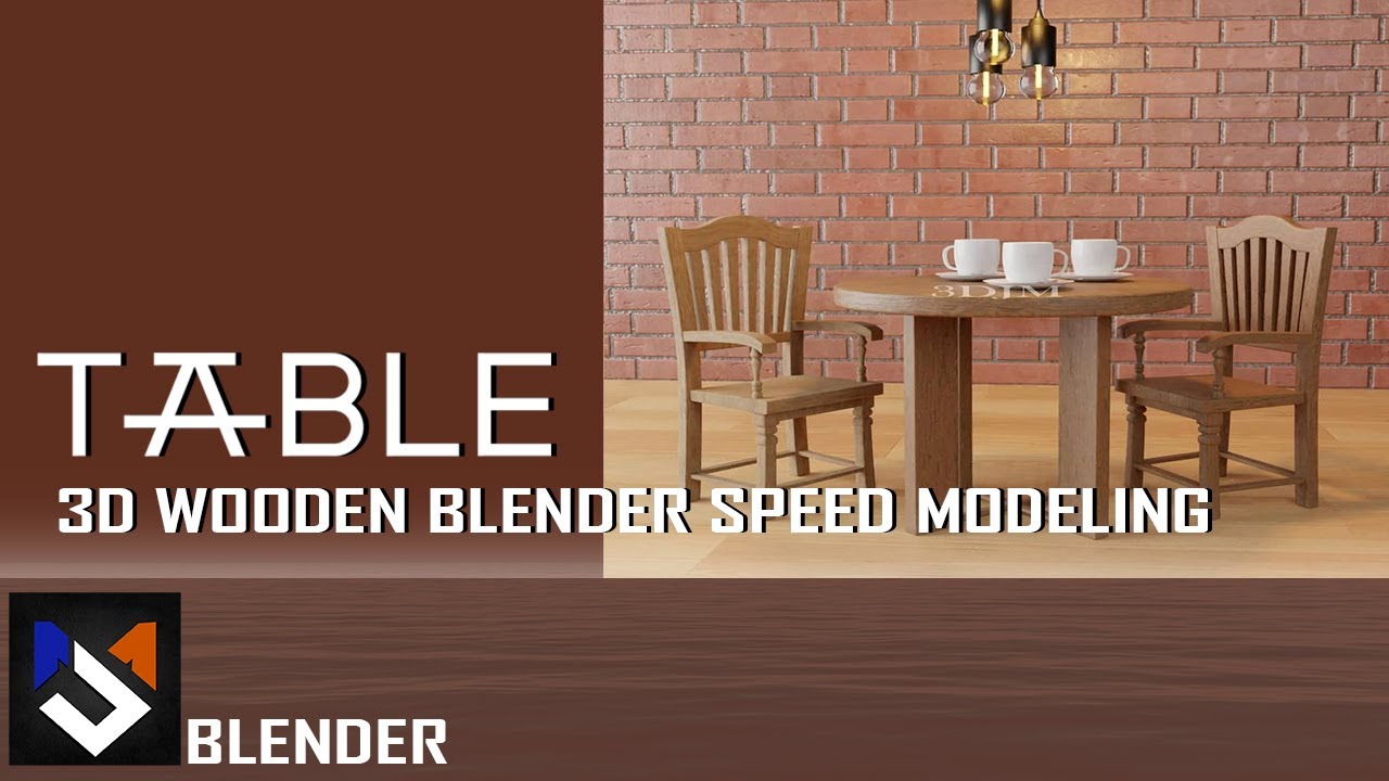 wooden table and chair 3d model animation full HD preview - YouTube