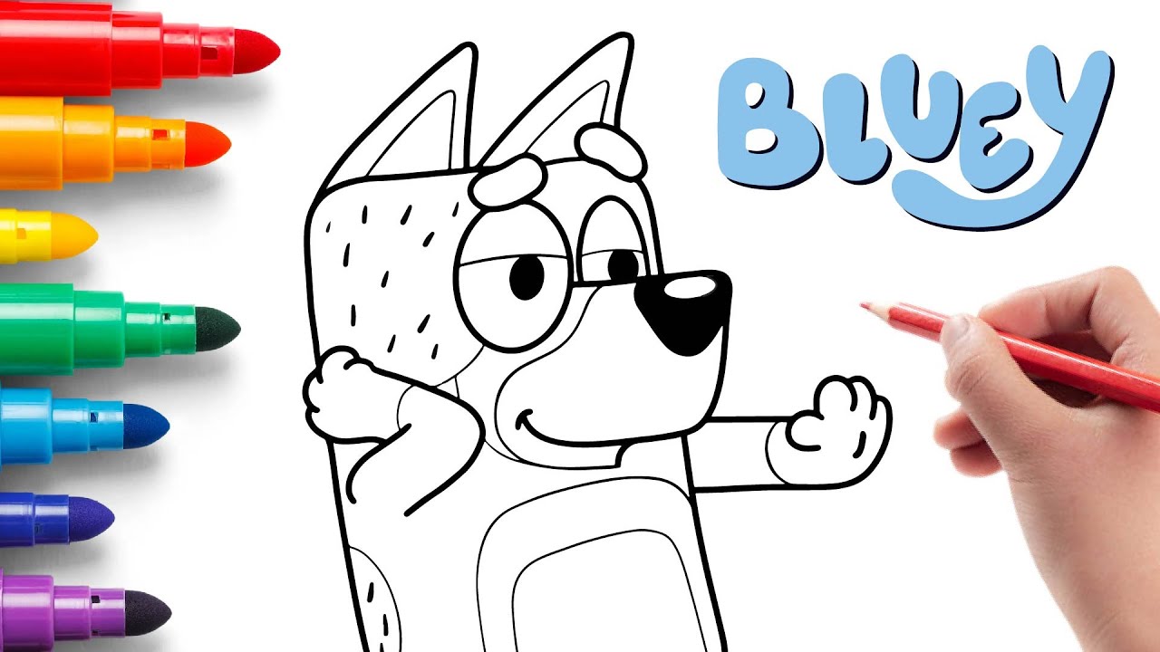 Coloring Bluey’s Dad Bandit | Fun and Creative Art for Kids 🐾🎨 - YouTube