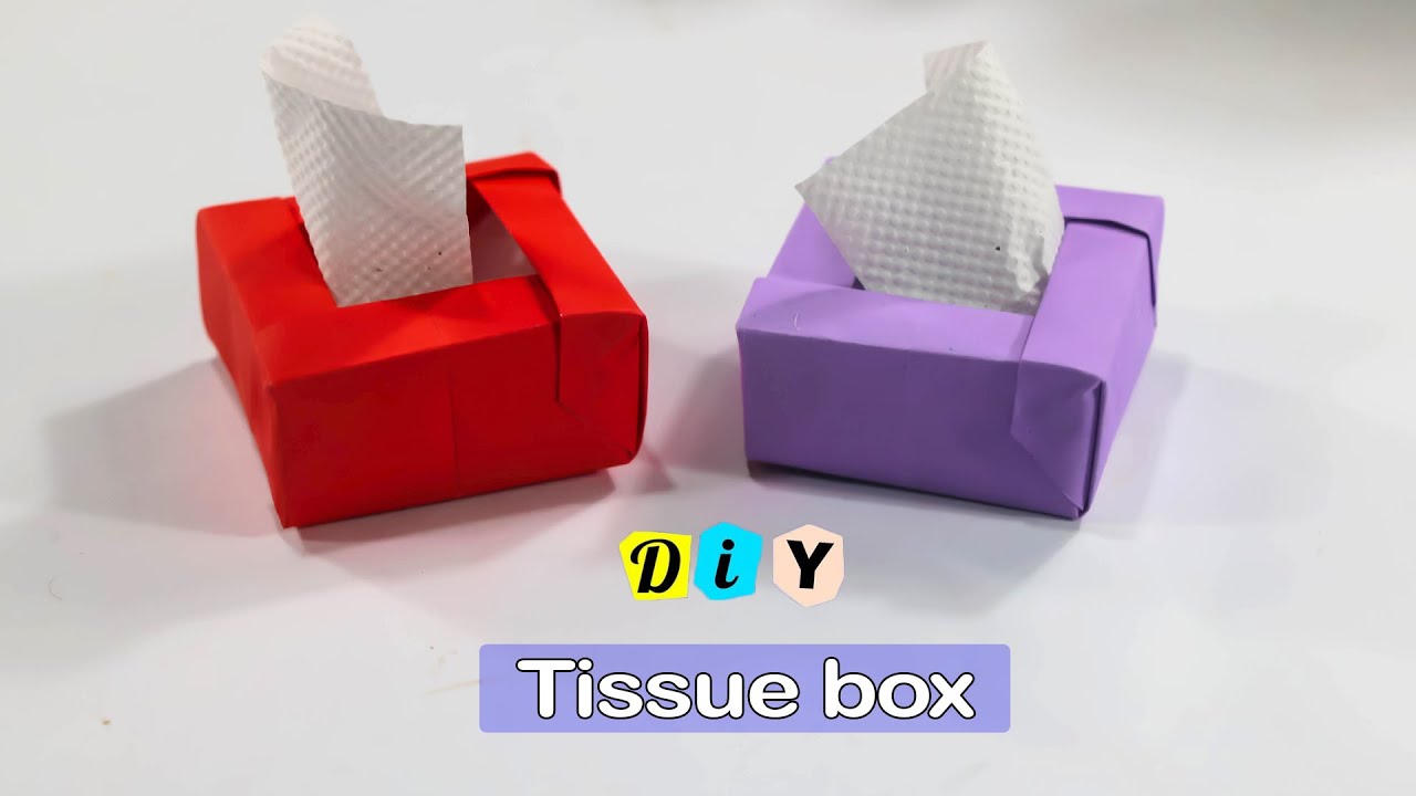 How to make paper tissue box - DIY tissue box making at home - Origami ...