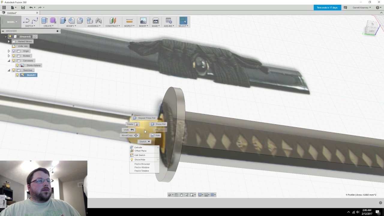 How to Make a Sword in Fusion 360 - Part 1 - Katana - YouTube