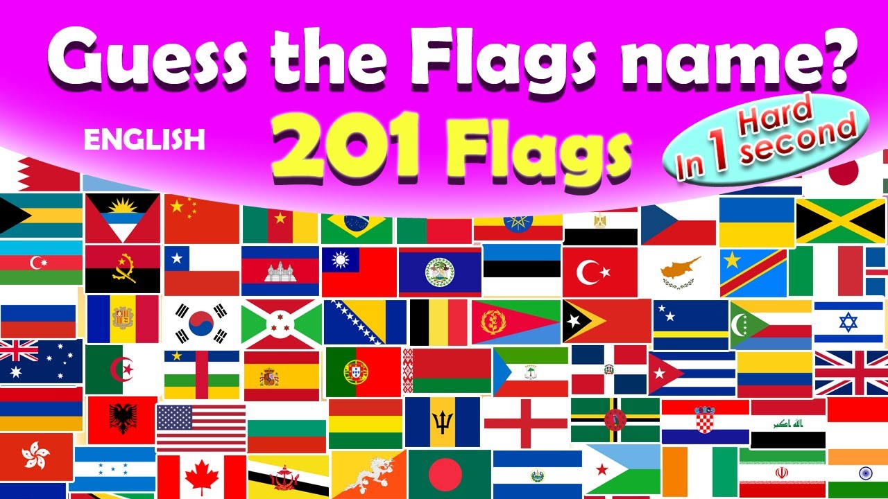 Guess Flags name in the World || 201 Flags || Response 1 second ...