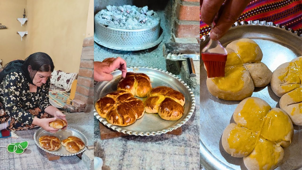 Traditional Iranian homemade bread: Pumpkin bread in the village🥧🎃 ...