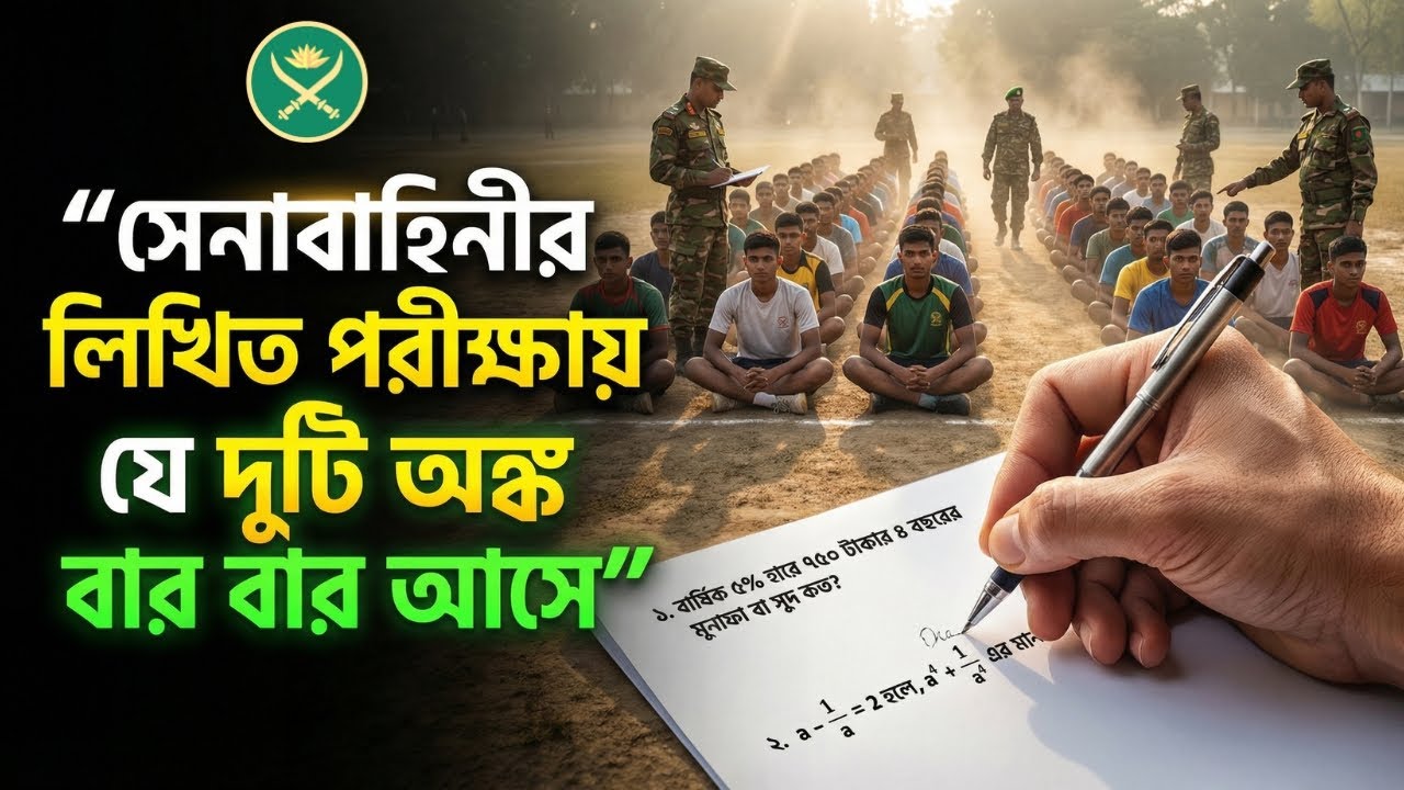সেনাবাহিনীর লিখিত পরীক্ষায় যে ২ টি অঙ্ক বারবার আসে। Bangladesh Army ...
