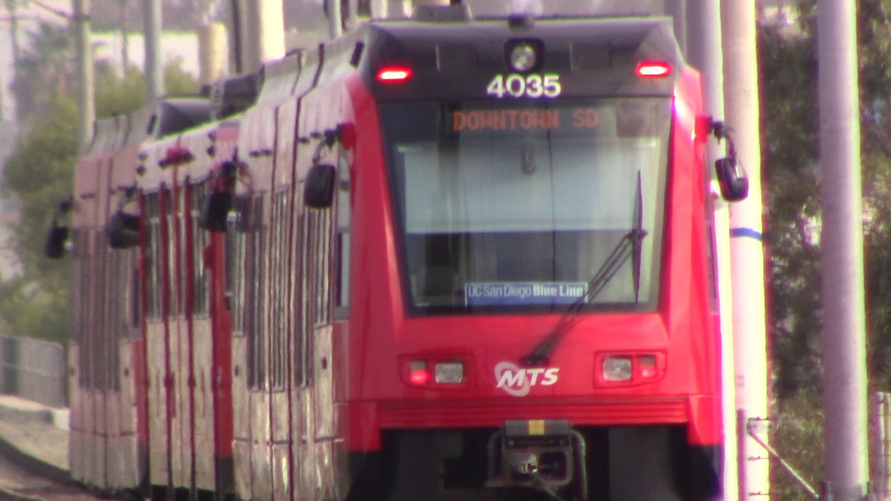 MTS Trolley - Siemens S70 UCSD Blue Line #4031 Departing Palm Avenue ...