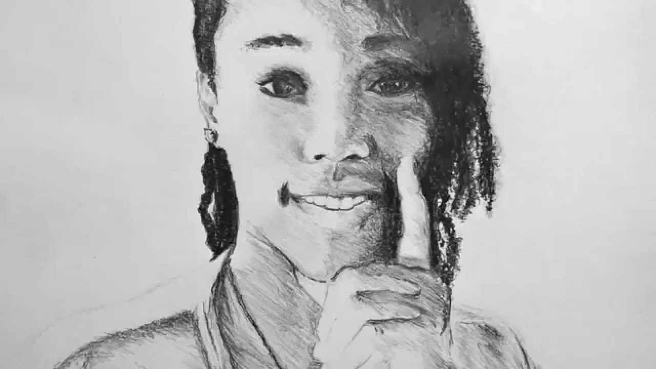Portrait of a girl drawing (semi detailed time lapse) Mixed shading ...