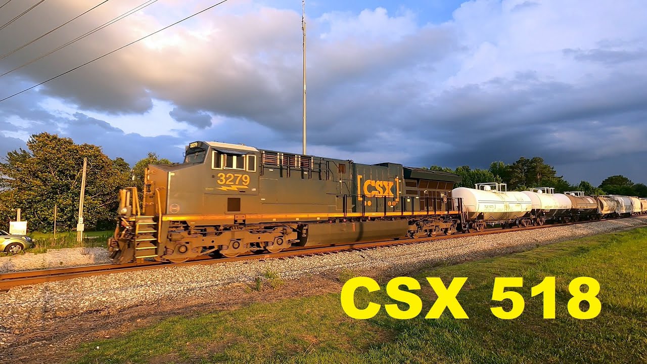 CSX 518 with Tier Fours 3279, 3398 - YouTube