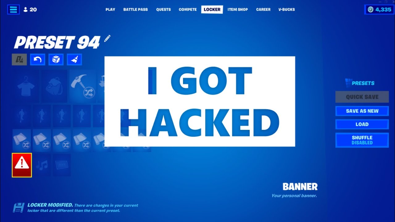 I GOT HACKED !!! FORTNITE CHAPTER 4 SEASON 4 $10,000 LOCKER SHOWCASE ...