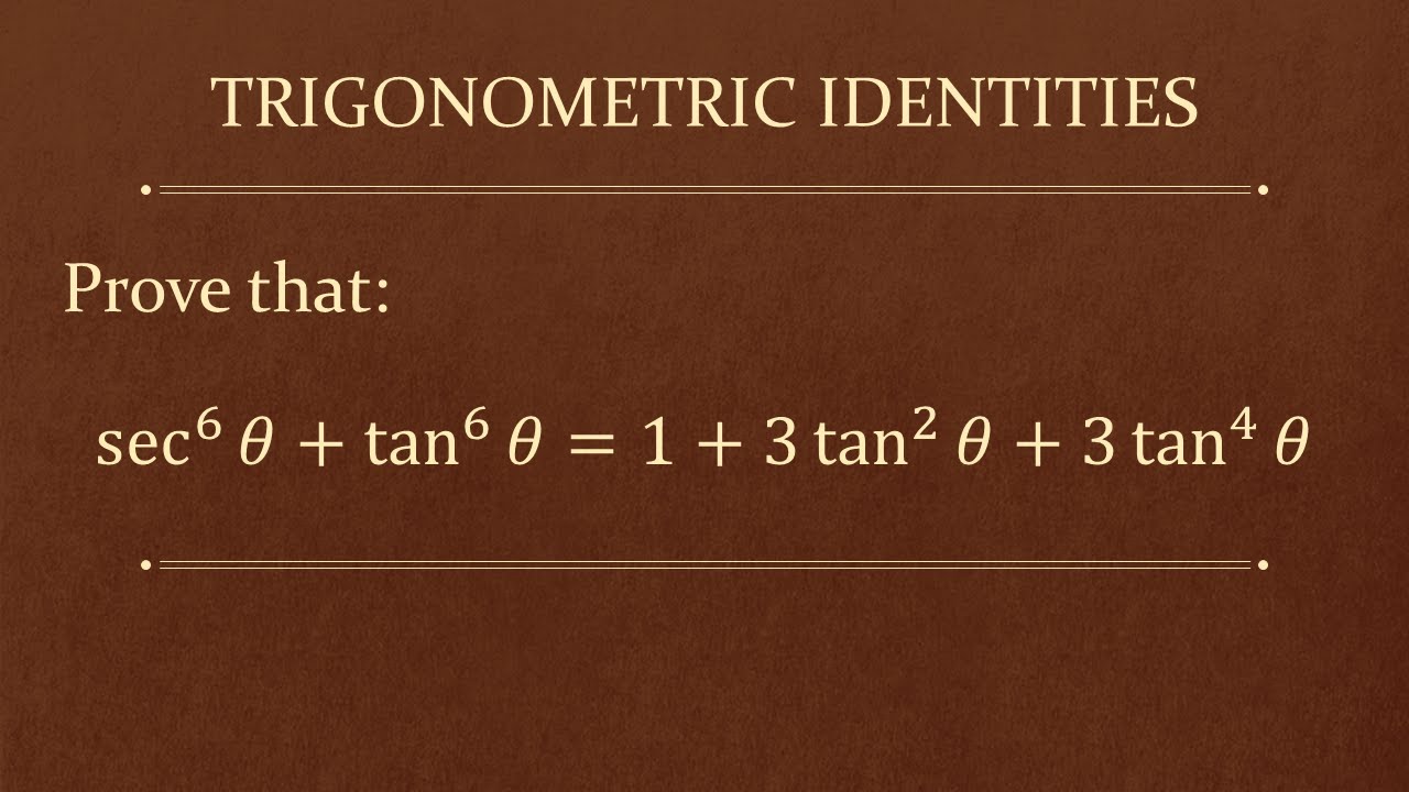 Proof of Trigonometric Identity | Prove that type question in ...