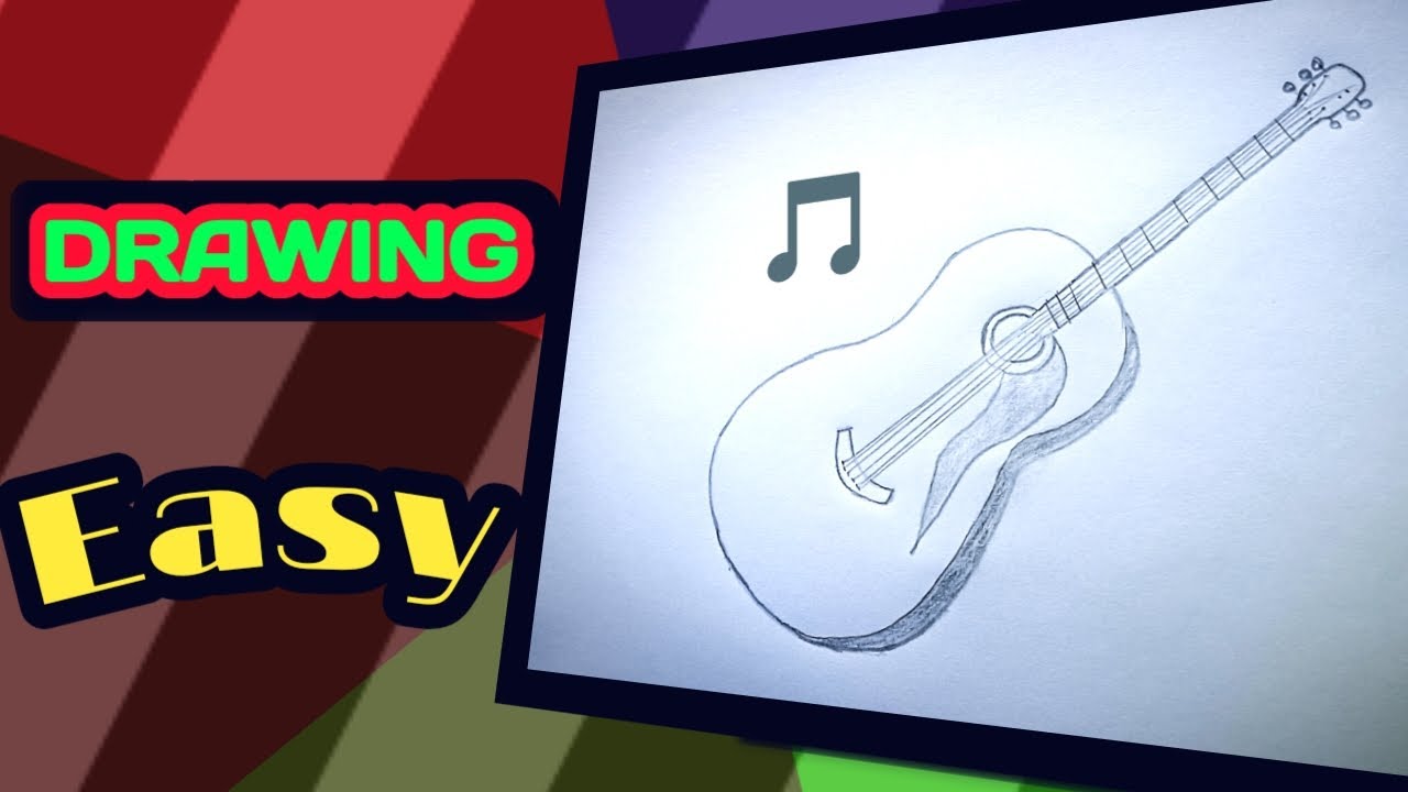 Guitar Drawing Tutorial Step By Step By Pencil||G Gallantry Official ...