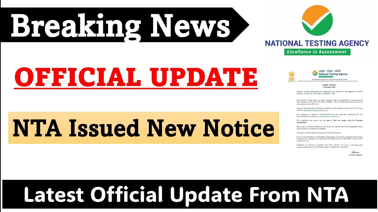 Breaking News 🎉 NTA Issued New Notice 2023 l Official Update From NTA l ...