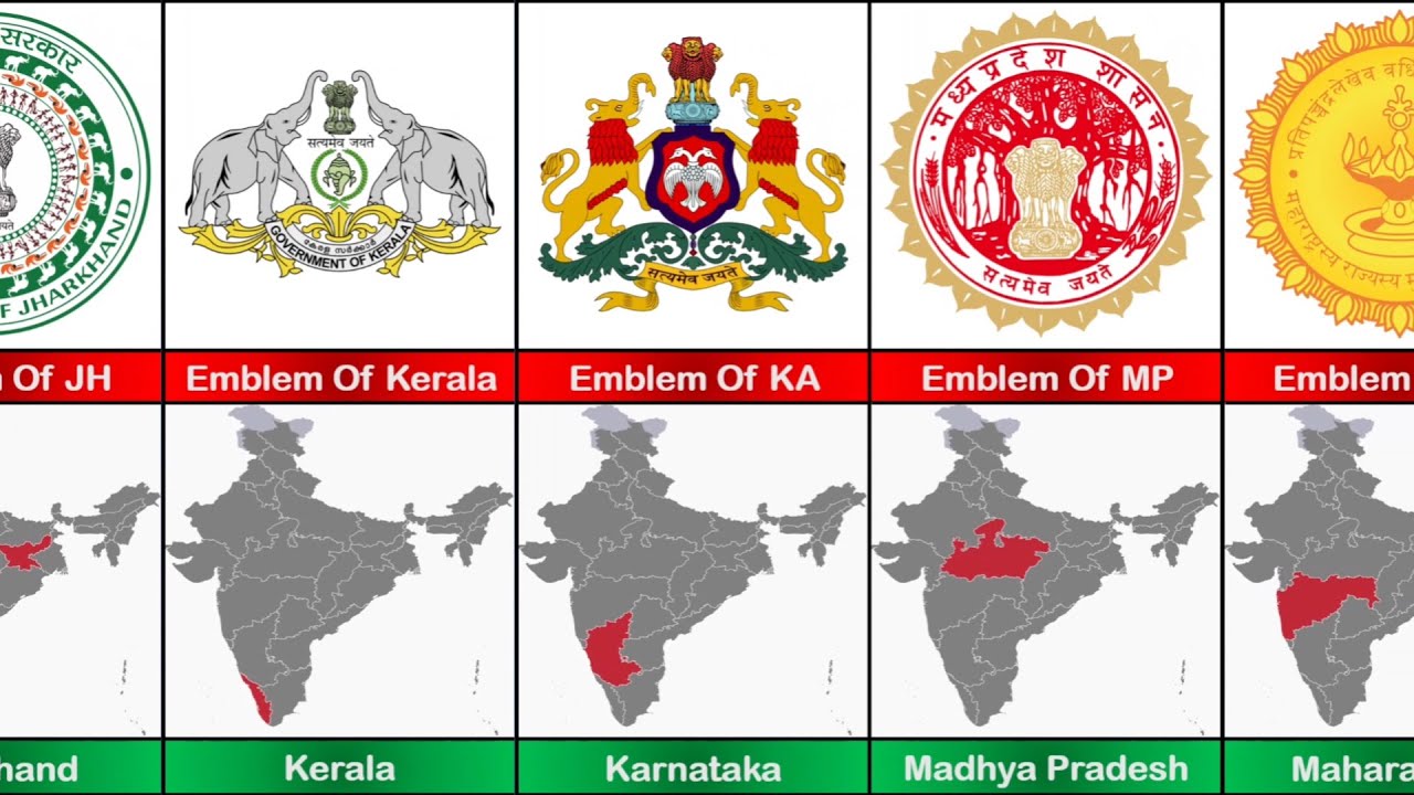 Emblem Of All Indian States | Seal Of All Indian States | Symbol Of All ...