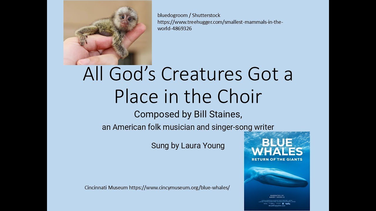 All God's Creatures Have a Place in the Choir, composed by Bill Staines ...