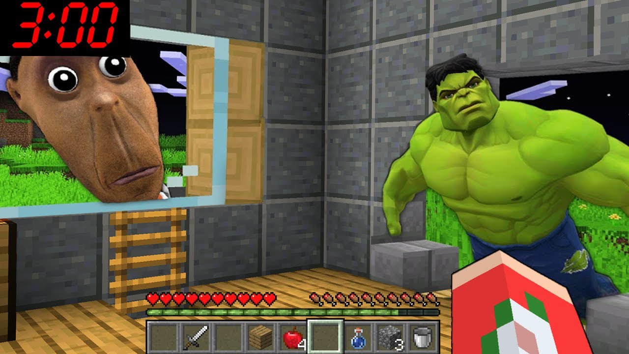 PROTEÇÕES CONTRA O HULK E O OBUNGA NO MINECRAFT - YouTube