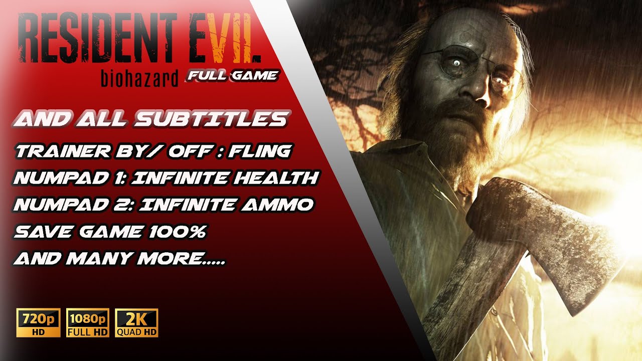 Resident Evil 7 Full Game + Trainer/ All Subtitles - YouTube