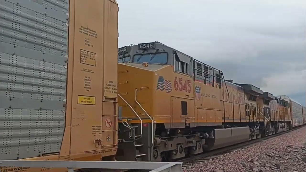 UP #8736 Autorack Train EB in Blair, NE (4-27-24) - YouTube