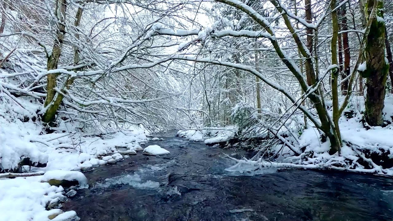 Calming Snowy Ambience. Soothing Winter River Sounds. Nature ASMR 10 hours. no music - YouTube