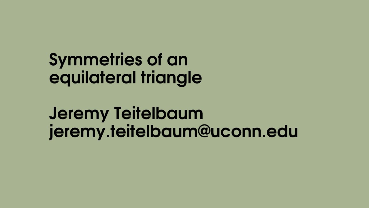 Symmetries of an Equilateral Triangle - YouTube