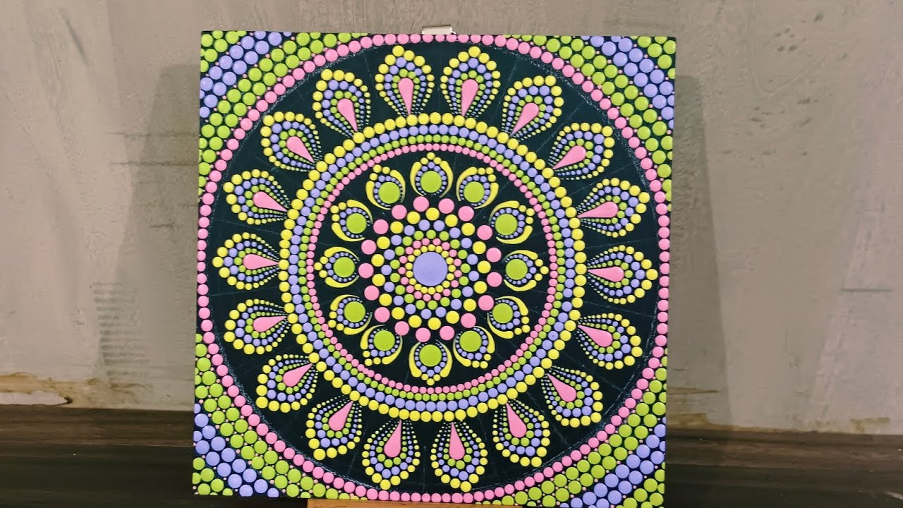 Mandala Art#square shape MDF base#pastel colours#Dot painting#Art by ...