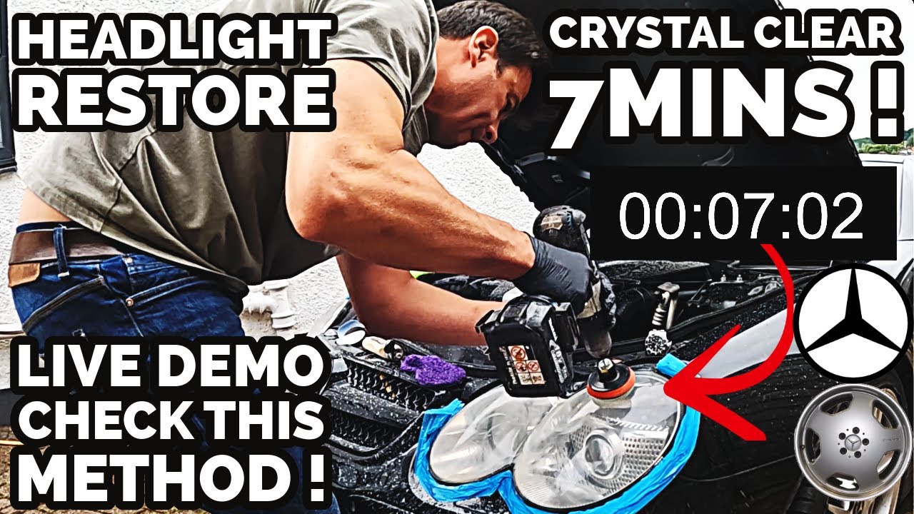 Headlight restoration crystal clear in 7mins! Live demo check the ...