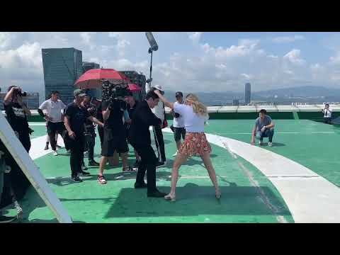 Beth Behrs kicks a lot of dude's in the balls finding it therapeutic. Twin Blades filming