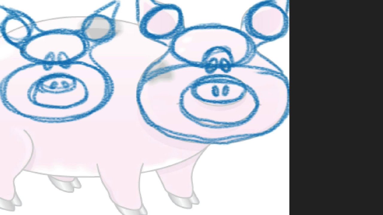 How to draw a cartoon pig - YouTube