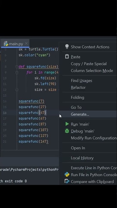 Learn to create some Beautiful square shapes using the turtle library in Python🐍#shorts# ...