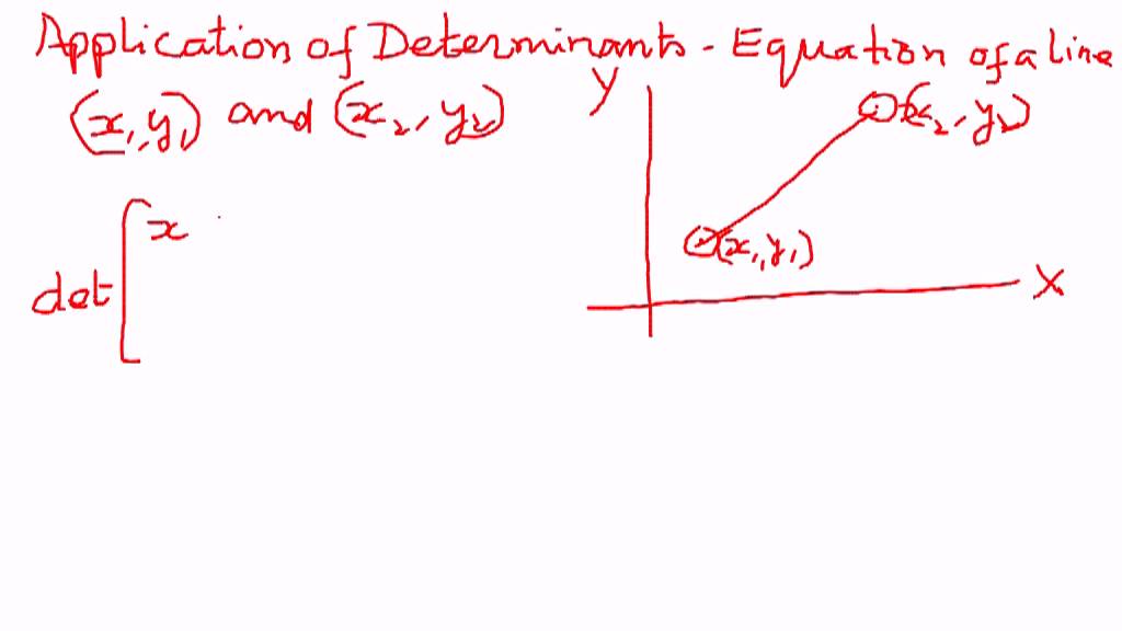 Application Of Determinants Equation Of A Line YouTube Application Of Determinants Equation Of A Line YouTube