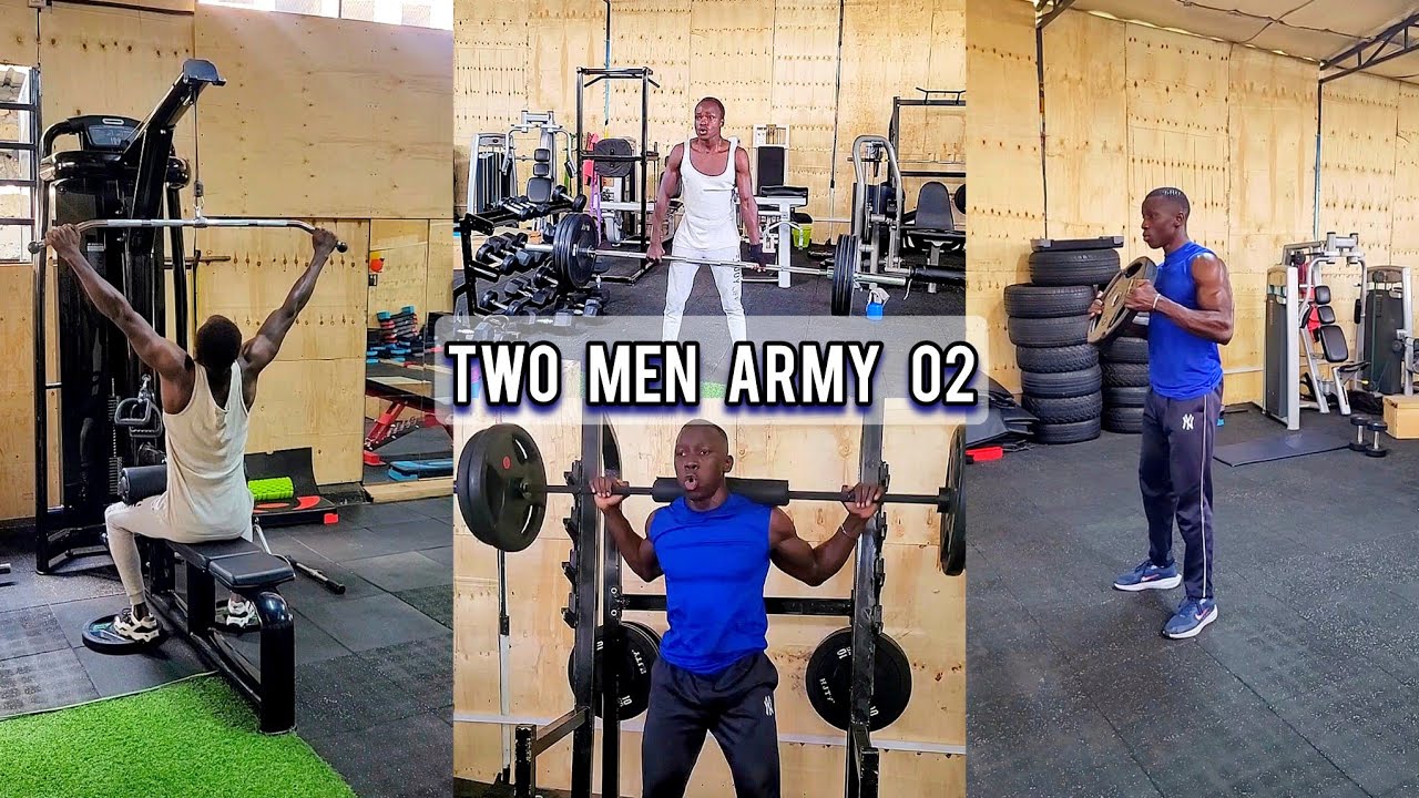 Two Men Army Workout 2 🔥🔥. Biceps, Quadriceps, Trapz, Chest, Back & Lat ...
