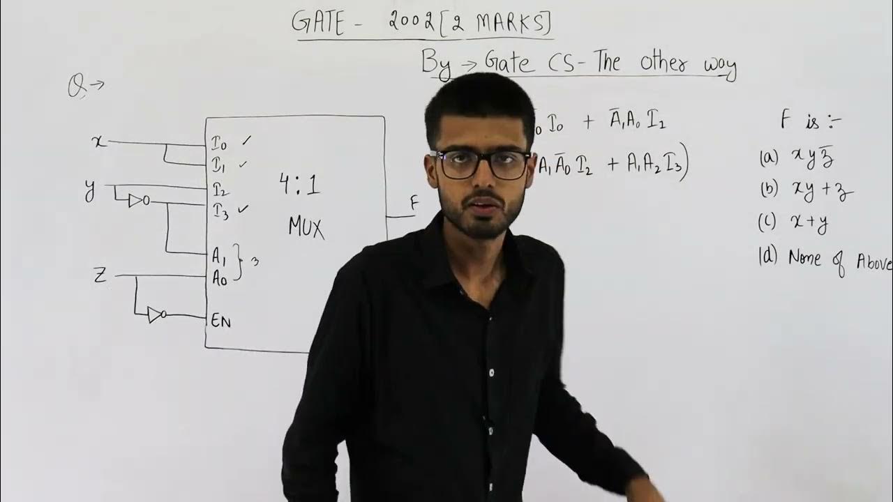 Gate 2002 pyq DIGITAL | Consider the following multiplexor where I0, I1, I2, I3 are four data ...