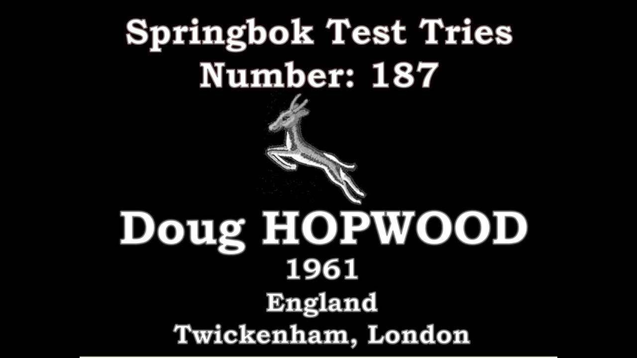 Doug Hopwood - Springbok Test Try 187 - 1961 England, Twickenham - YouTube