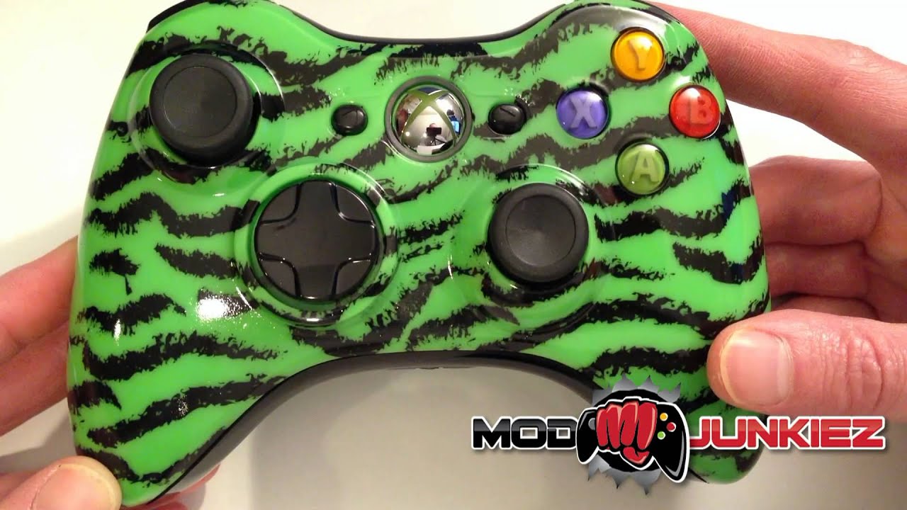 Hydro Dipped Green Tiger Stripe Camo Custom Xbox 360 Controller ...