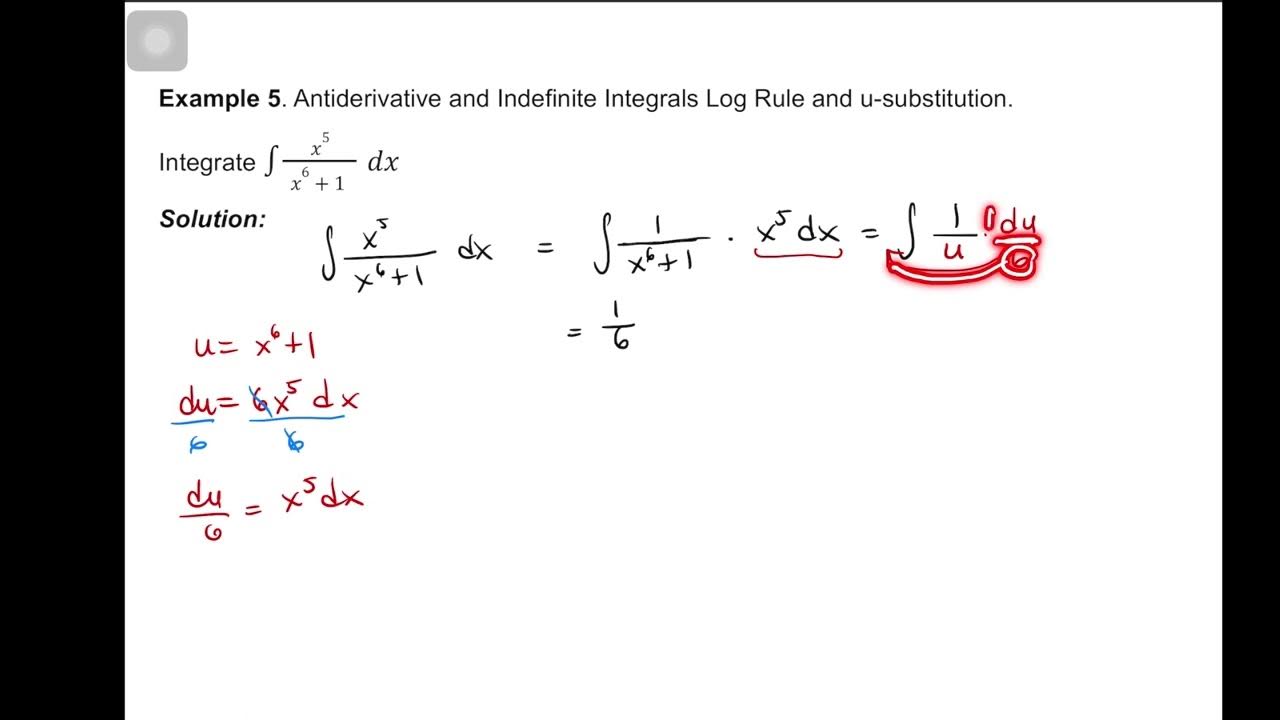5.3 - *Ex. 5 Integration Logarithmic Functions and U-Substitution - YouTube
