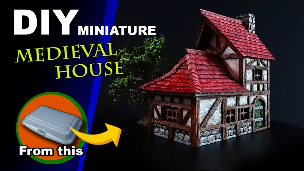 DIY | Step by step making medieval house from recycle styrofoam | scale ...