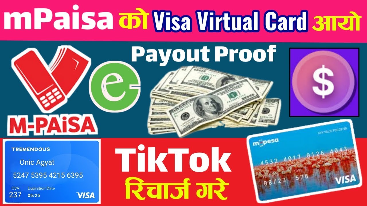 mPaisa Virtual Visa Card Arrived | I Recharged My TikTok Account with ...