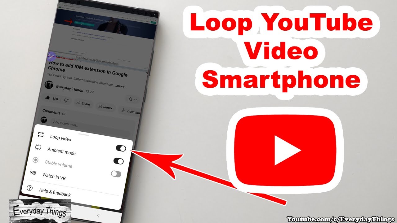 How to Loop a YouTube Video on Smartphone - Simple Steps - YouTube