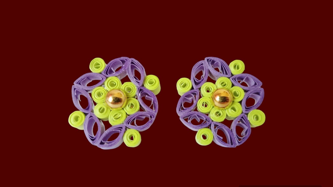 How to Make Quilling Stud Earrings / Design / Tutorial - YouTube