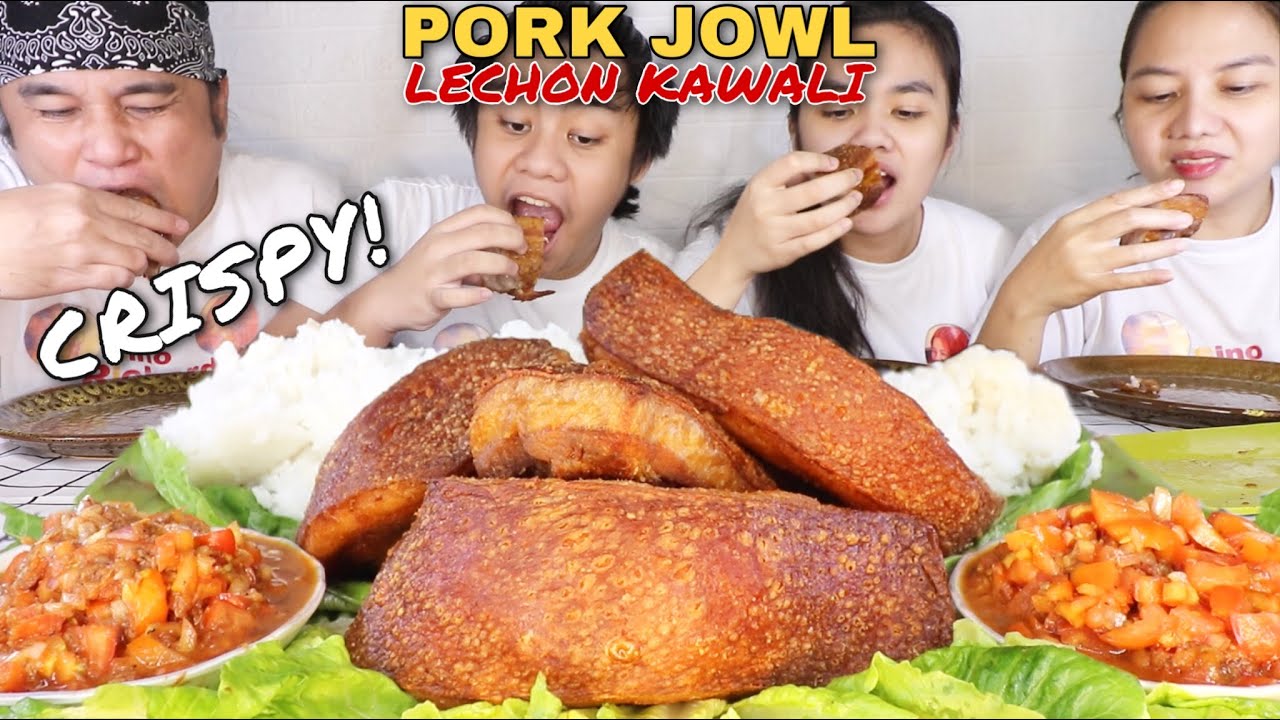 Super Crispy PORK JOWL ALA LECHON KAWALI with Bagoong Kamatis Sibuyas ...