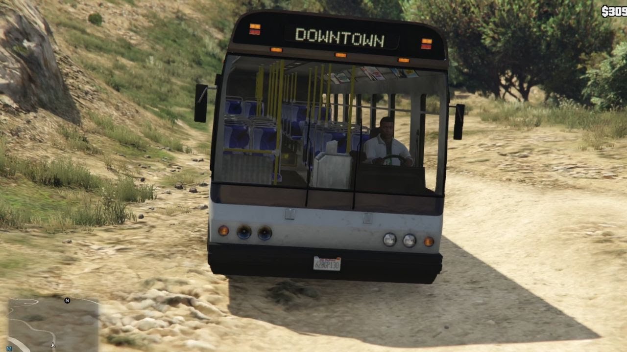 MICHEAL DRIVE BUS IN MAIN ROAD GTA V - YouTube